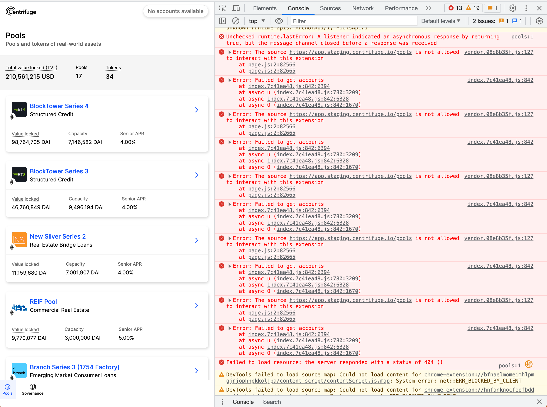 Wallet connection problems · Issue #1451 · centrifuge/apps · GitHub
