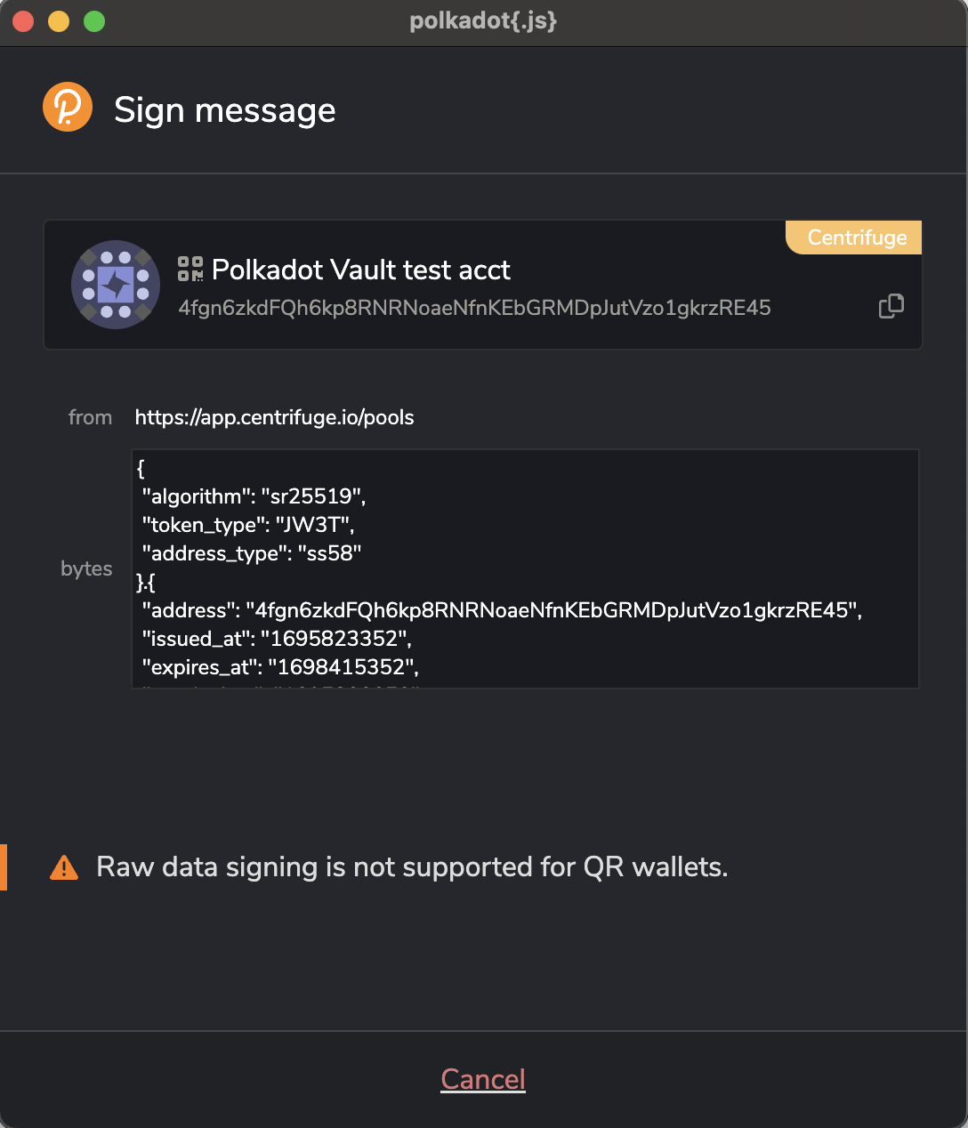 Polkadot vault transaction error · Issue #1608 · centrifuge/apps · GitHub