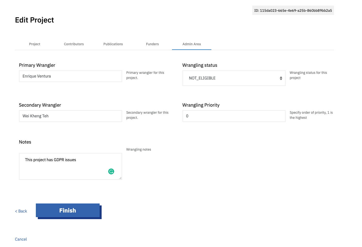 Set Project Wrangling Status on Admin Screen · Issue #317 · ebi-ait/dcp-ingest-central · GitHub