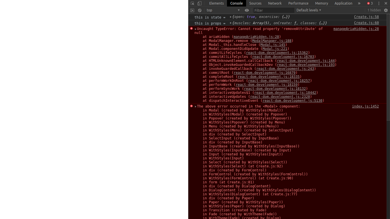 While choosing a MenuItem inside Select, Uncaught type Error:: Cannot read property ...