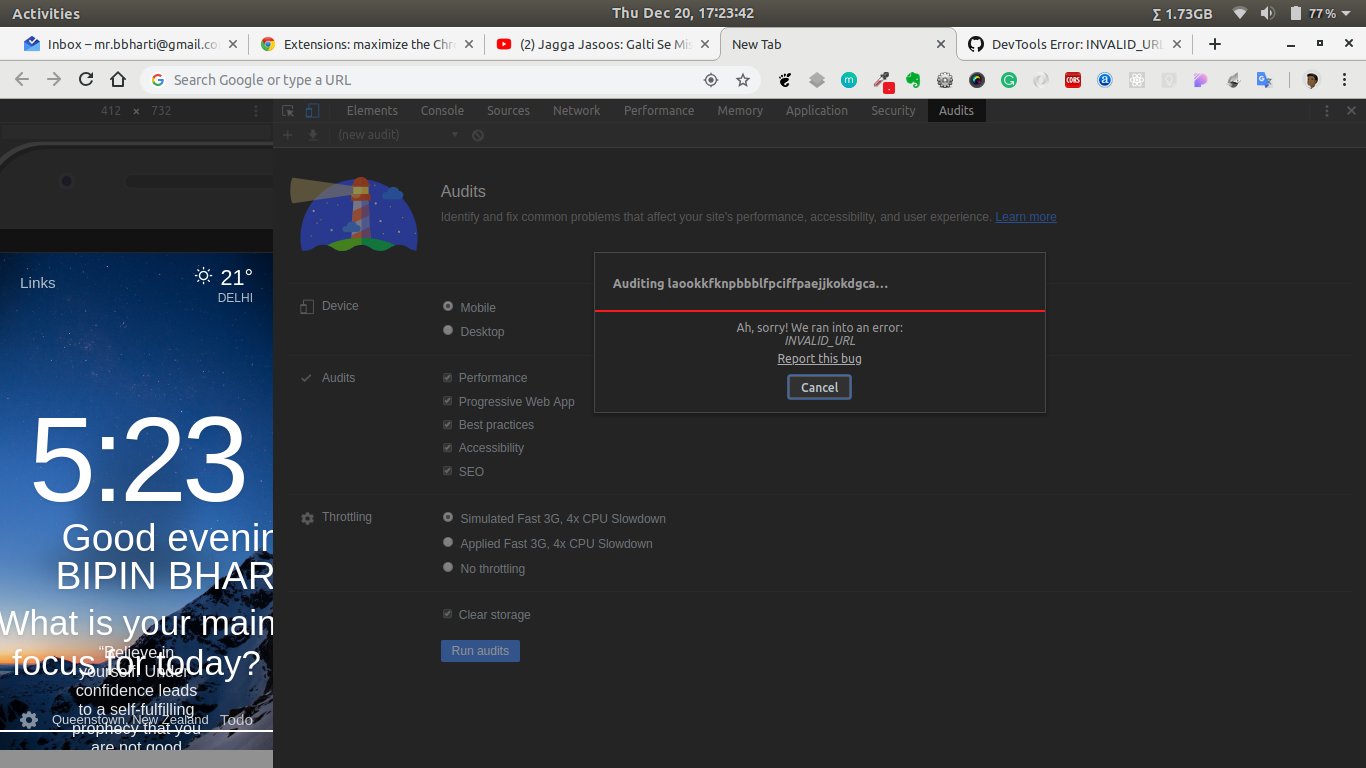 DevTools Error: INVALID_URL · Issue #6853 · GoogleChrome/lighthouse · GitHub