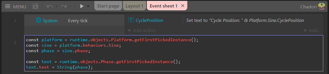 Scripting Interface S Phase Method Of The Sine Behavior Is Not Using The Cycle Position