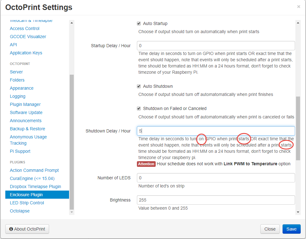 Bug: Wrong wording on shutdown option · Issue #233 · vitormhenrique/OctoPrint-Enclosure · GitHub
