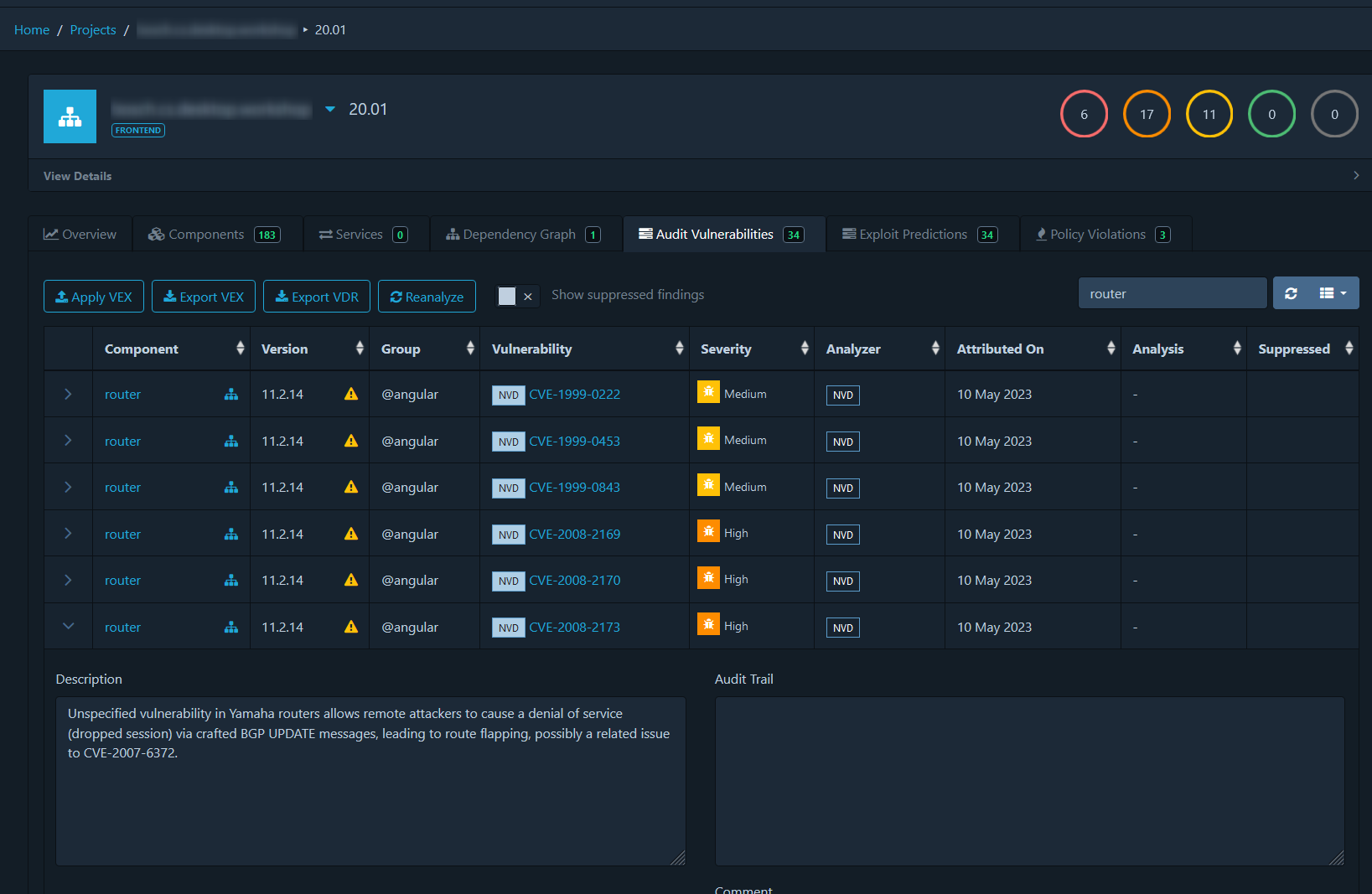 False Vulnerability Discovery Based On Matching Strings · Issue 2789 · Dependencytrack
