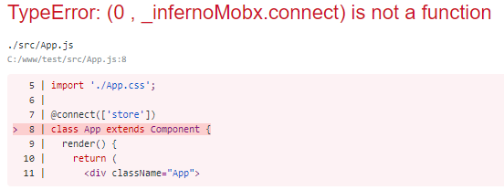 Upgrade to v4: TypeError: (0 , _infernoMobx.connect) is not a function · Issue #1280 · infernojs ...
