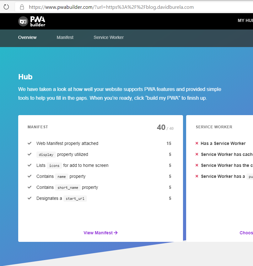Manifest is declared but cannot be reached pwabuilder.com · Issue #751 · pwa-builder/PWABuilder ...