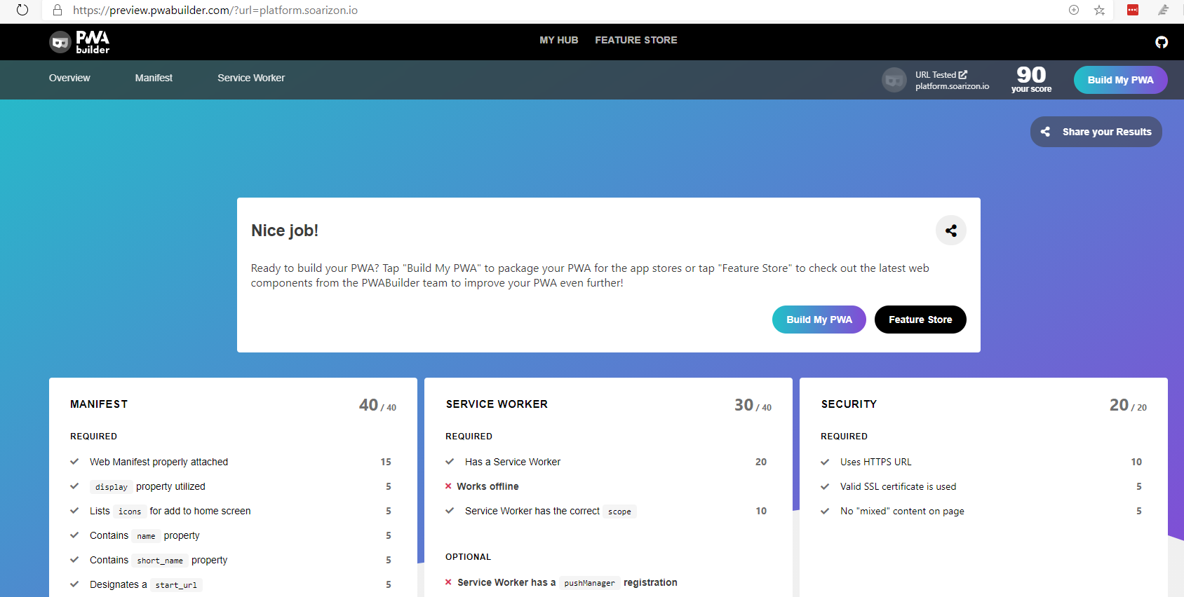 Service worker not detected (default CRA service worker) · Issue #921 · pwa-builder/PWABuilder ...