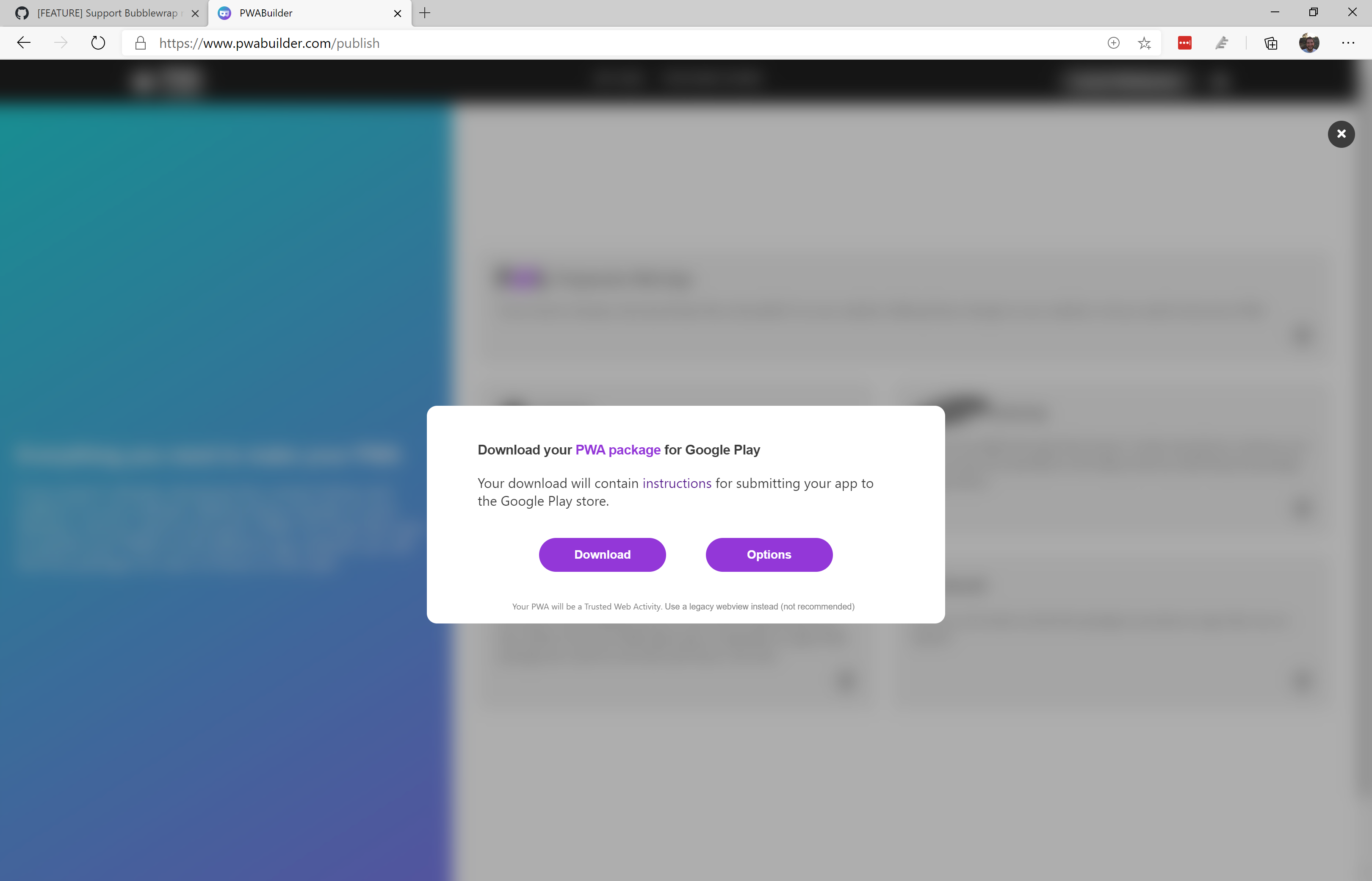 [FEATURE] Support Bubblewrap new option "enableSiteSettingsShortcut ...