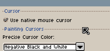 The "Use native mouse cursor" option doesn't appear to function ...