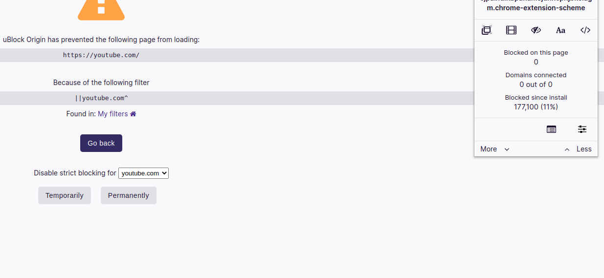 Ability to remove 'disable strict blocking' buttons from filter page · Issue #1243 ...