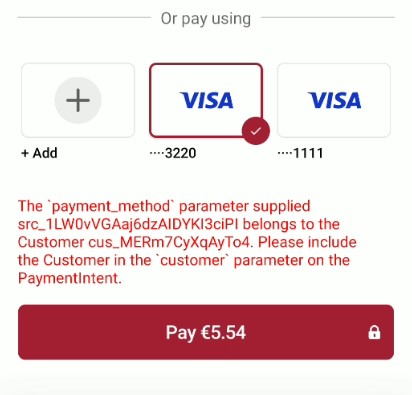 Error on payment with saved card - the payment_method parameter supplied · Issue #871 · flutter ...