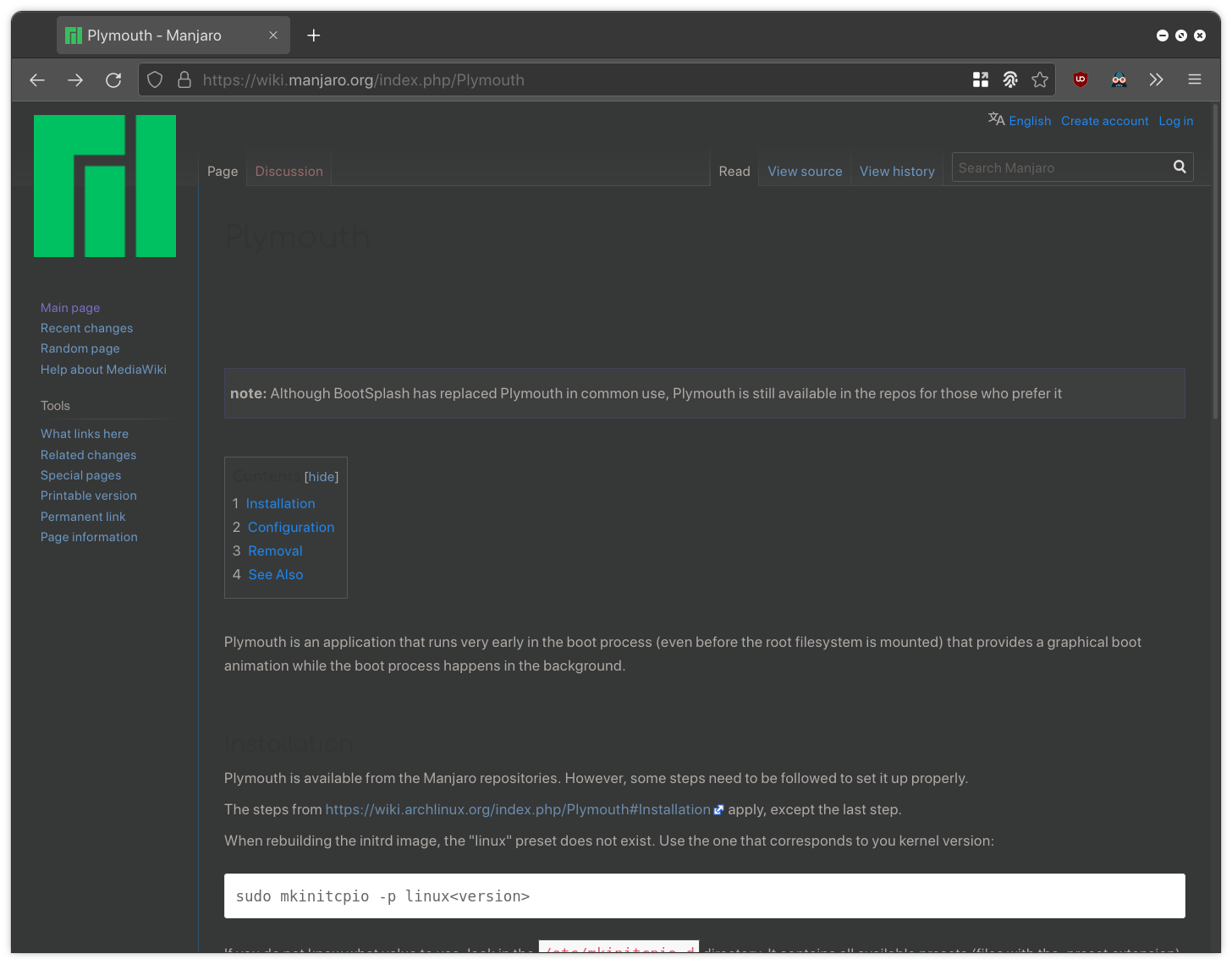 [Broken Website] wiki.manjaro.org · Issue #6216 · darkreader/darkreader · GitHub