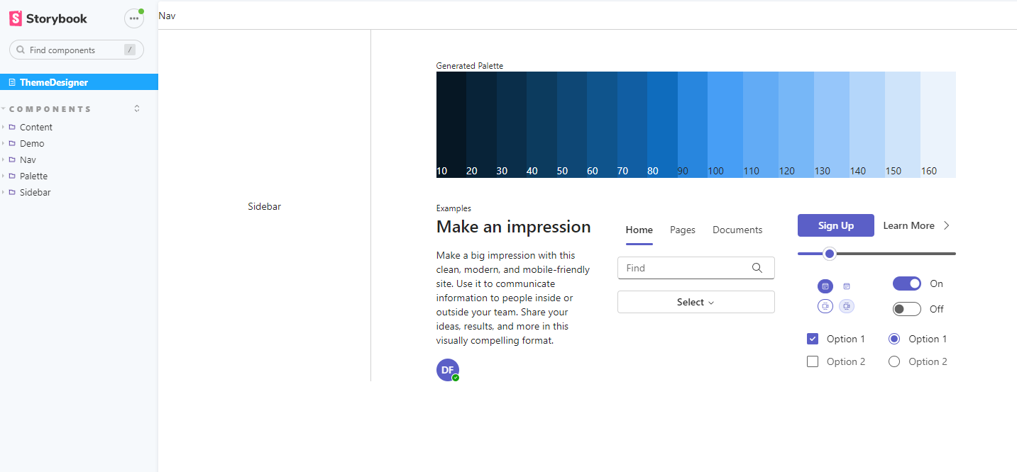 Theme Designer: added color palette by emmayjiang · Pull Request #23288 ...