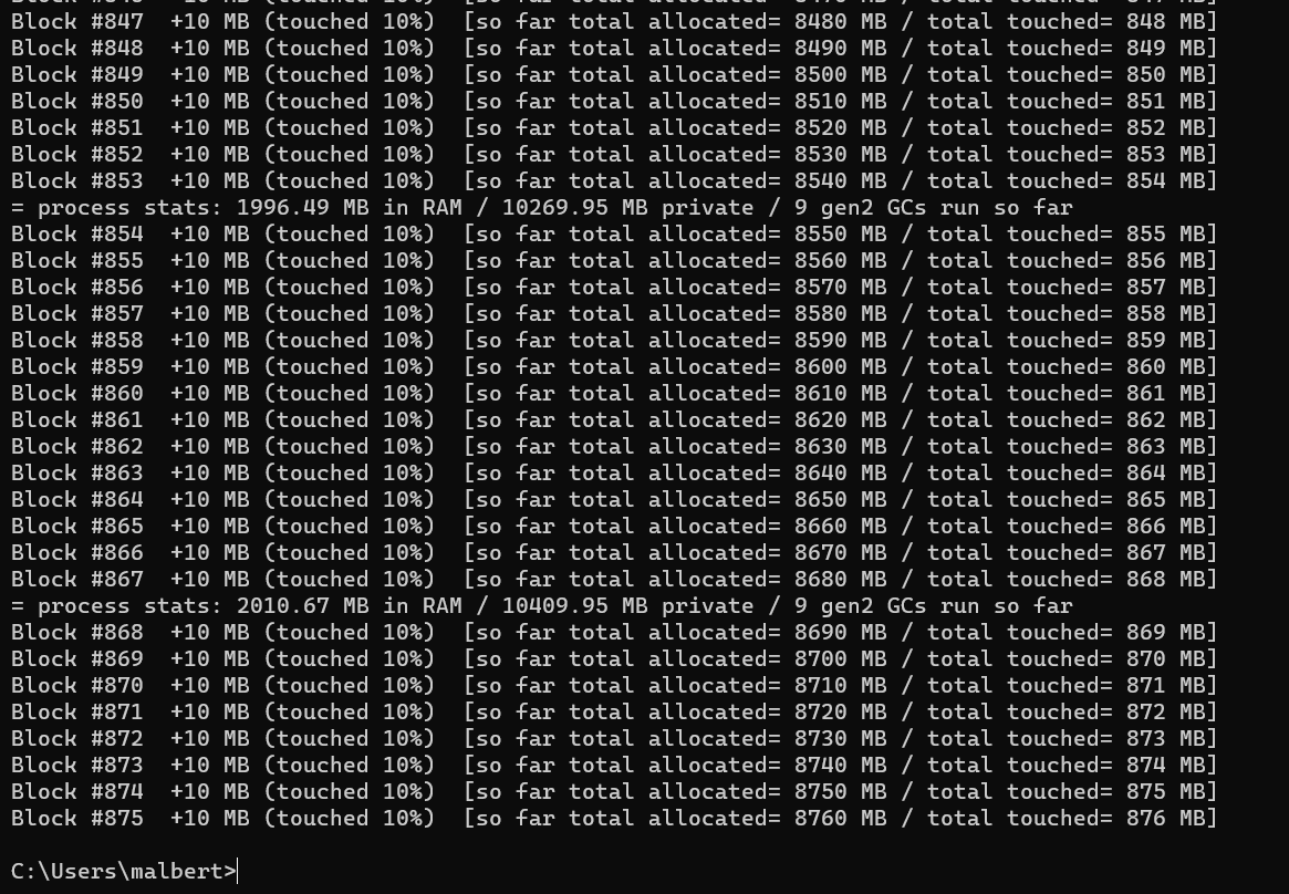 Memory Allocation In Net Fails At 70 Of The Container Limit When Running In Kubernetes · Issue