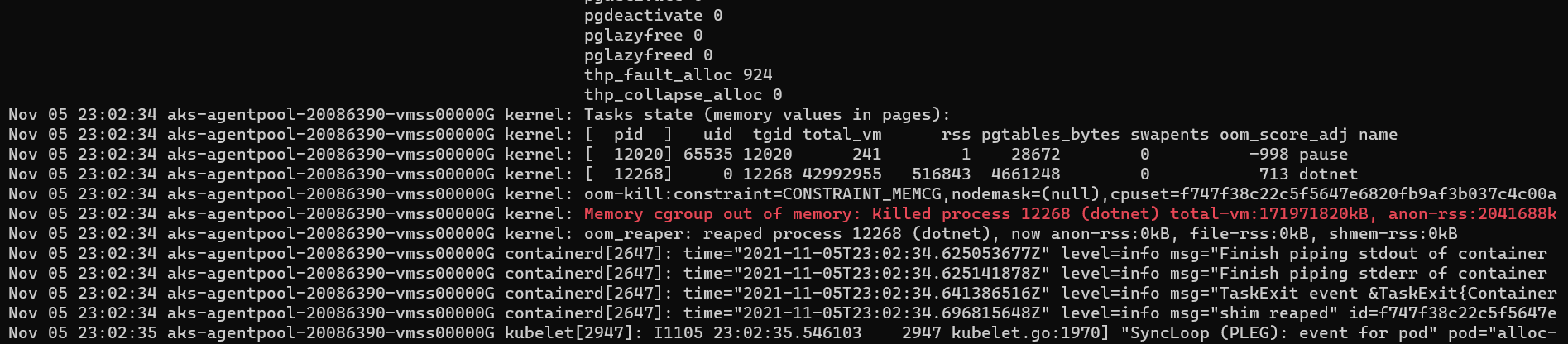 Memory allocation in .NET fails at 70% of the container limit when ...