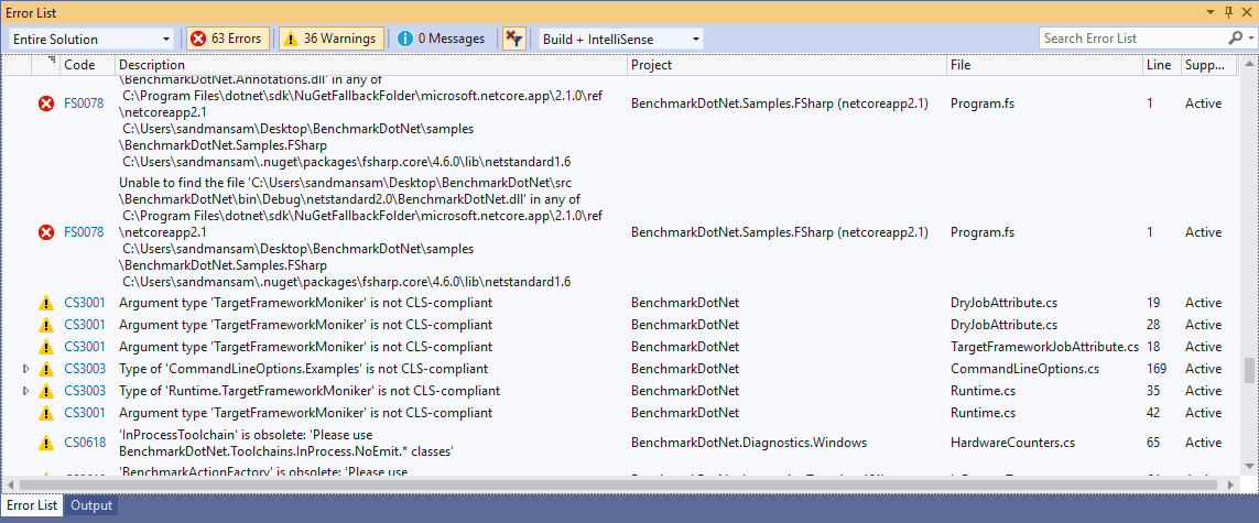 Unable to Build Solution · Issue #1267 · dotnet/BenchmarkDotNet · GitHub