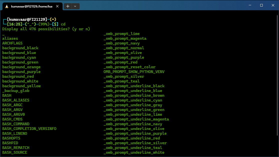 CD + Tab unnecessary results in home directory · Issue #448 · ohmybash/oh-my-bash · GitHub