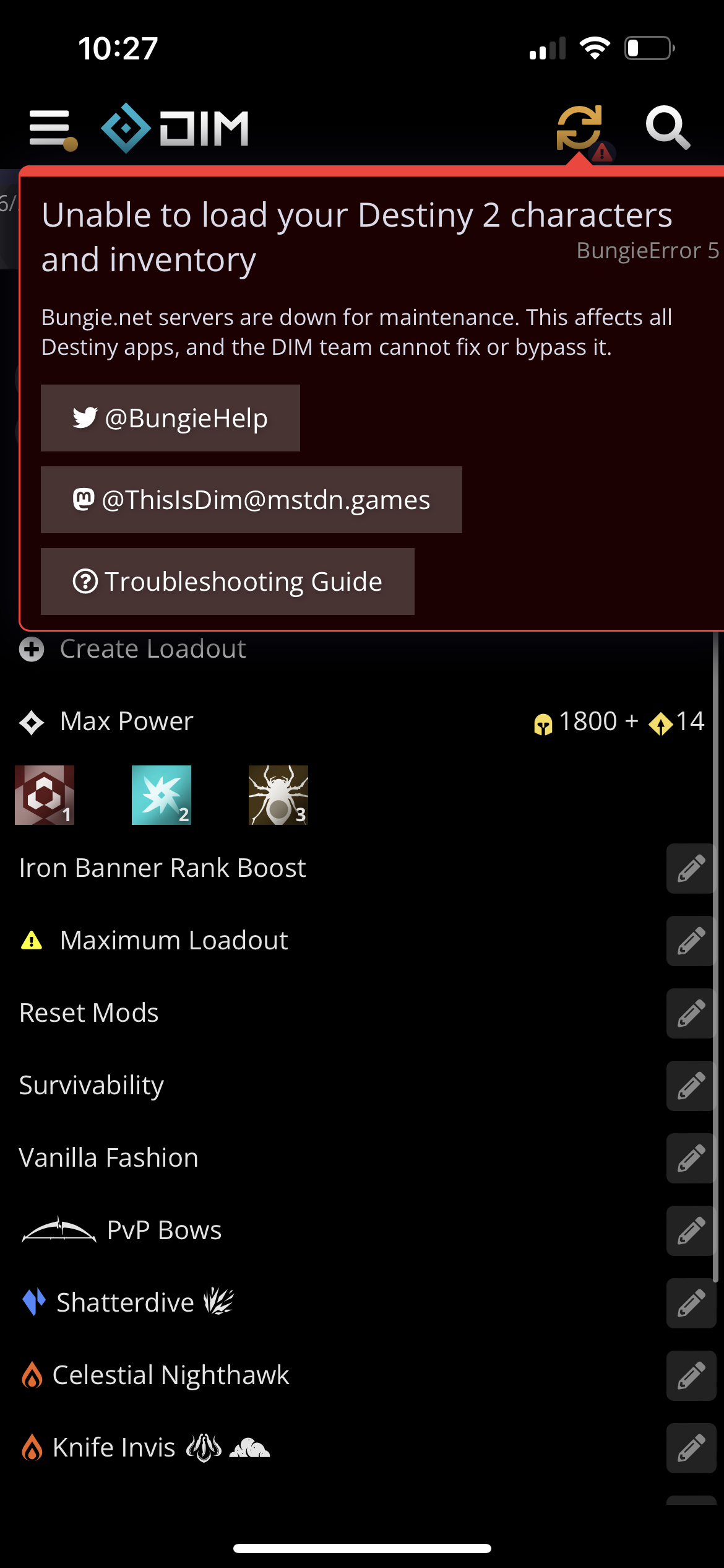 Error presstip not well sized on mobile · Issue #9453 · DestinyItemManager/DIM · GitHub