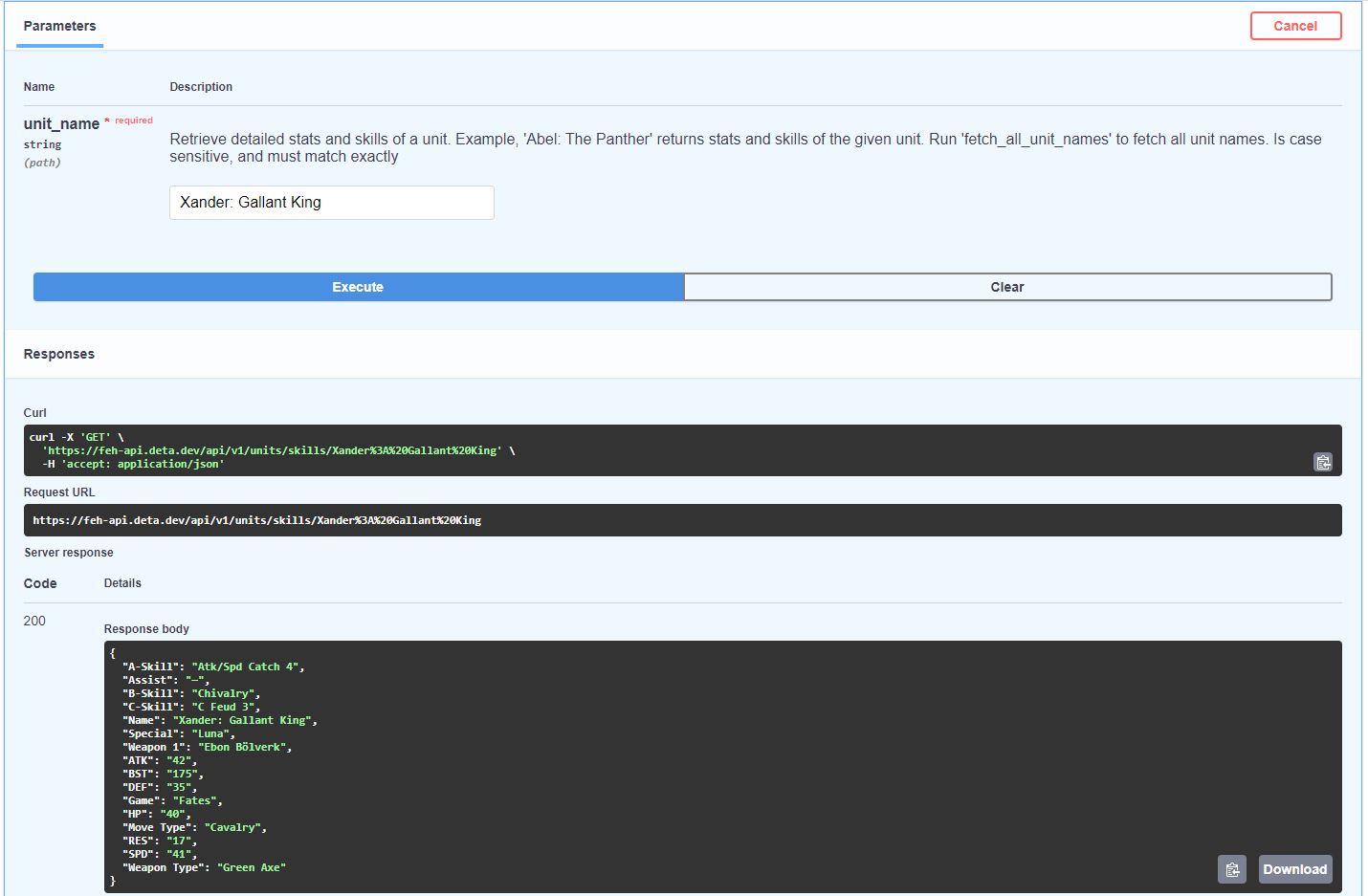 GitHub - chrisdmancuso/feh-api