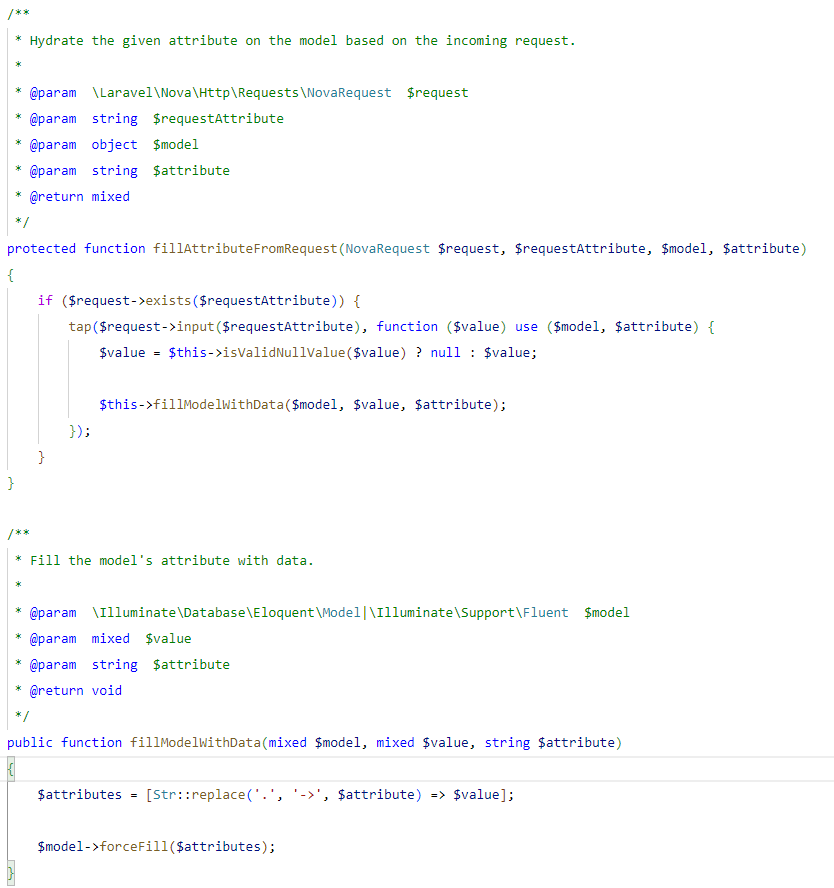 Cannot save resource that uses Flexible field. (Call to undefined method forceFill) · Issue #464 ...