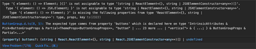 ButtonGroup TS error · Issue #3139 · react-native-elements/react-native-elements · GitHub