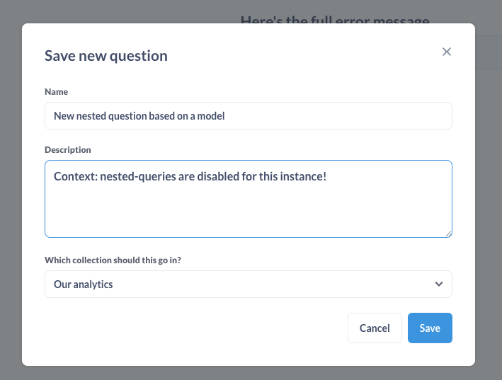 Disabled "Nested Queries" setting is not always respected · Issue #28908 · metabase/metabase ...