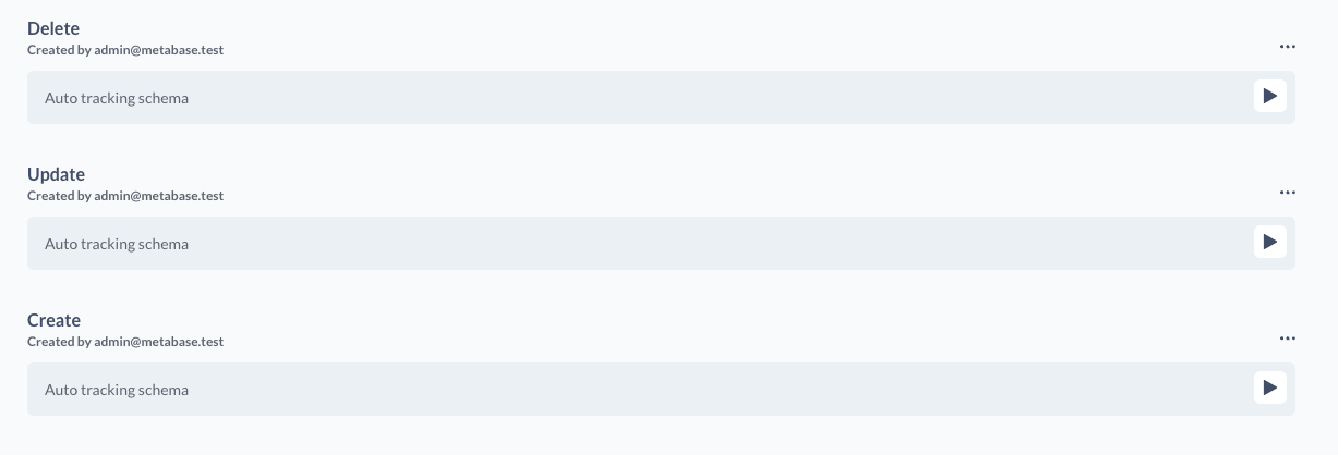 Basic actions (CUD) display order is non-deterministic · Issue #29593 · metabase/metabase · GitHub