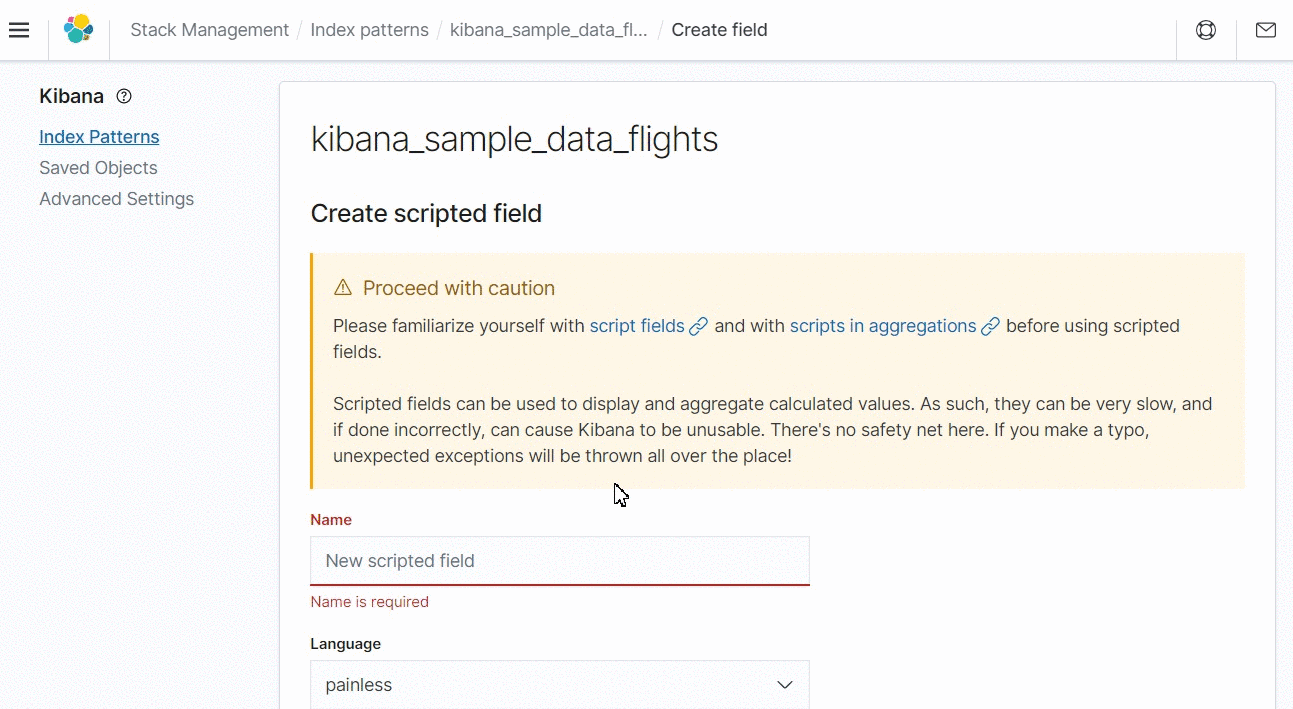 Scripted fields doc link is broken · Issue #55253 · elastic/kibana · GitHub