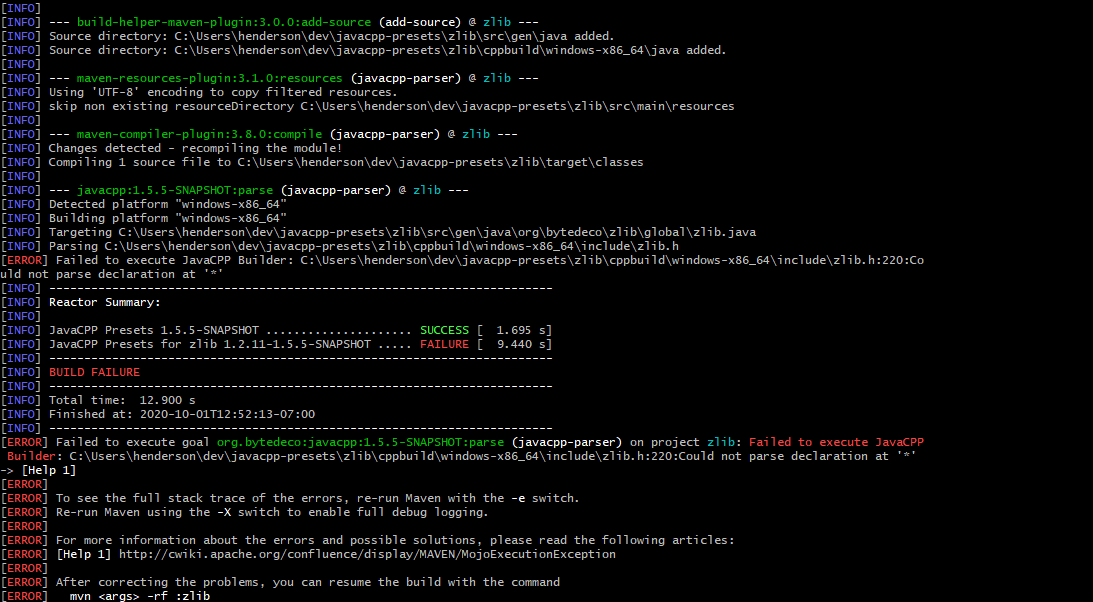 create-new-preset tutorial: zlib compilation error after parser · Issue ...