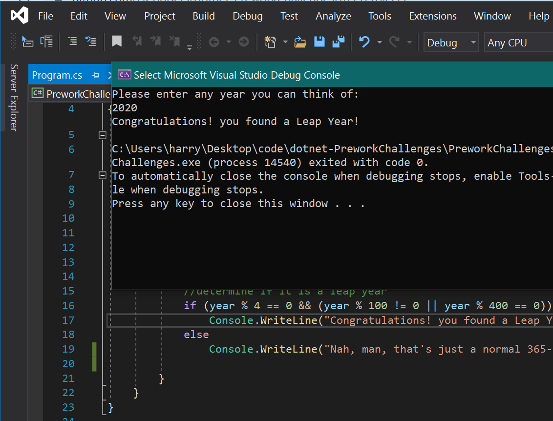 GitHub - HCoggers/Prework-CodeChallenges: 4 Console programs, solving challenges is C#