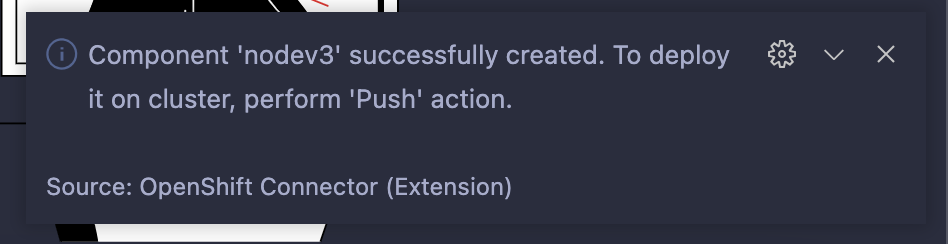 Change message for create component · Issue #2572 · redhat-developer/vscode-openshift-tools · GitHub