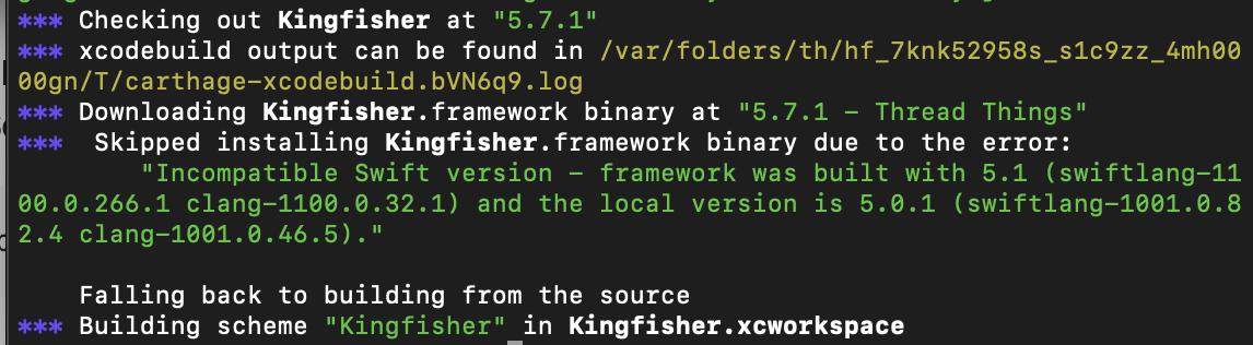 failed to implement Kingfisher by carthage · Issue #1387 · onevcat/Kingfisher · GitHub