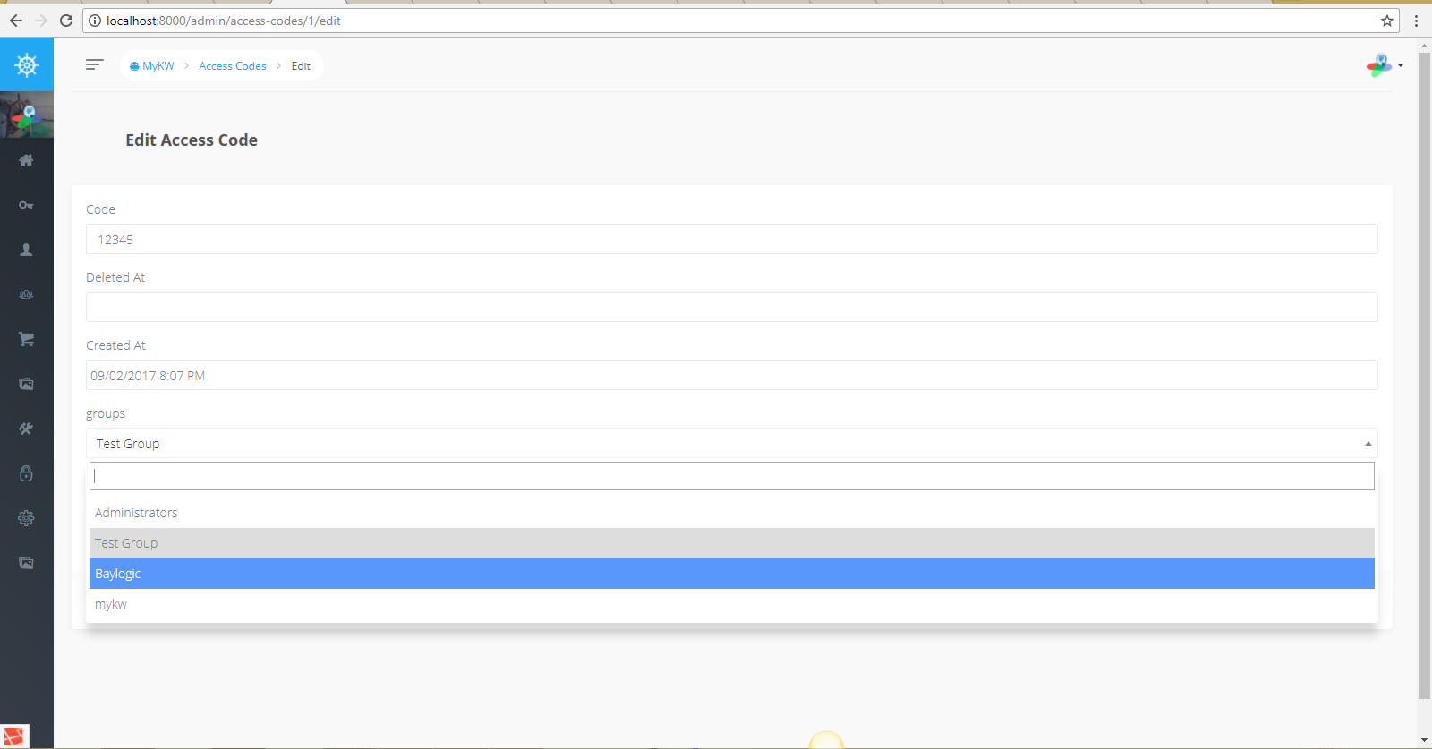 Unable to change the order of the List in the Group Dropdown while creating Access Code · Issue ...