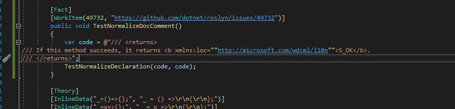Doc comment continuation shouldn't do work when /// are in string ...