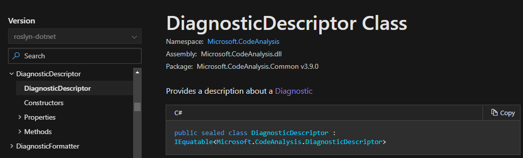 Roslyn API reference isn't showing any versions under versions selector · Issue #24044 · dotnet ...