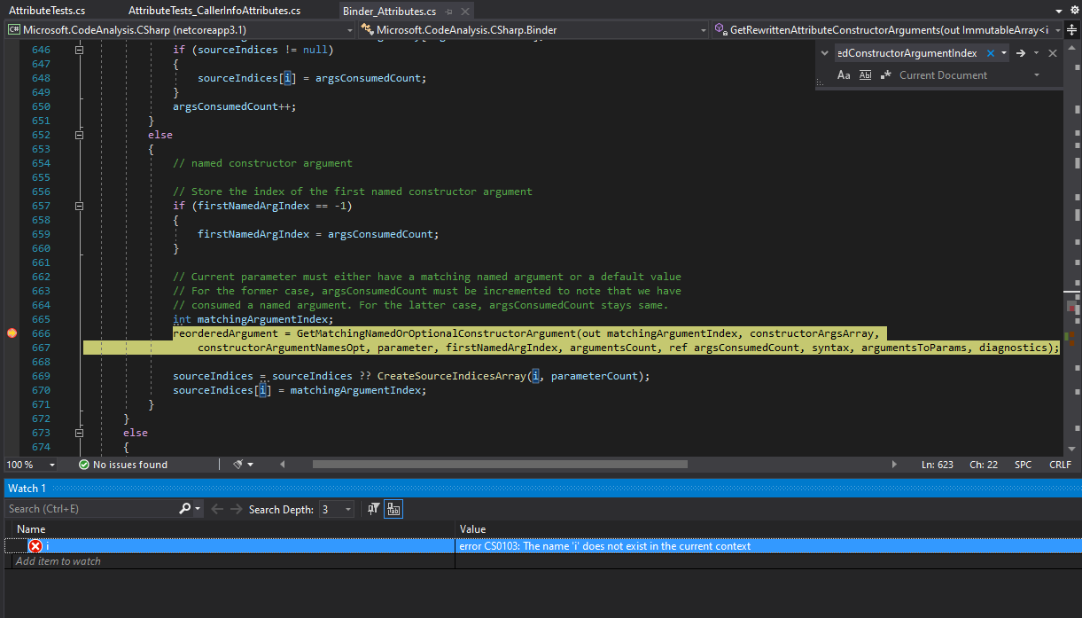 The Name Doesnt Exist In The Current Context While Debugging · Issue 53653 · Dotnetroslyn