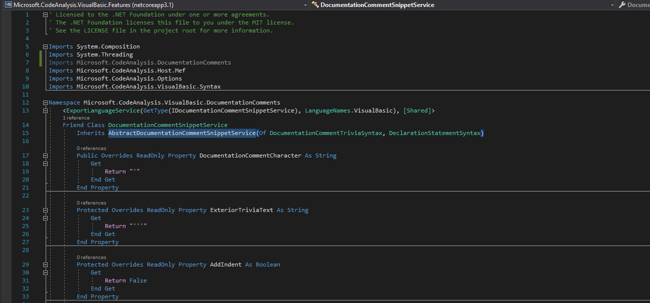 Ide Not Highlighting Class Being Inherited In Vb And Marking Its Namespace As Unnecessary Using
