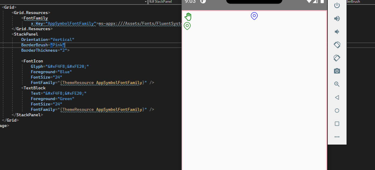 FontIcon does not Render Glyph that TextBlock Does · Issue #7003 · unoplatform/uno · GitHub