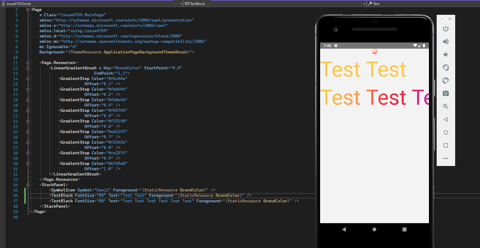 Cannot apply `LinearGradientBrush` to `SymbolIcon` · Issue #4759 · unoplatform/uno · GitHub
