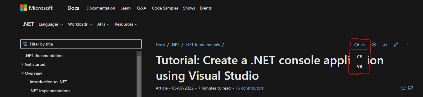 c# example in Visual Basic ?! · Issue #29774 · dotnet/docs · GitHub