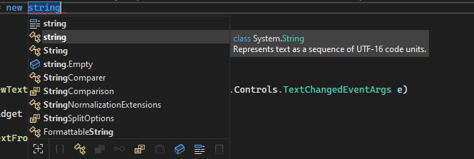 `new Str ` Completion Shows Two Lowercase `string` One As Keyword And One As Class Name