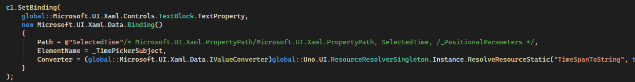 XAML generator should use `nameof(..)` where possible to let `UnoNotImplementedAnalyzer` work ...