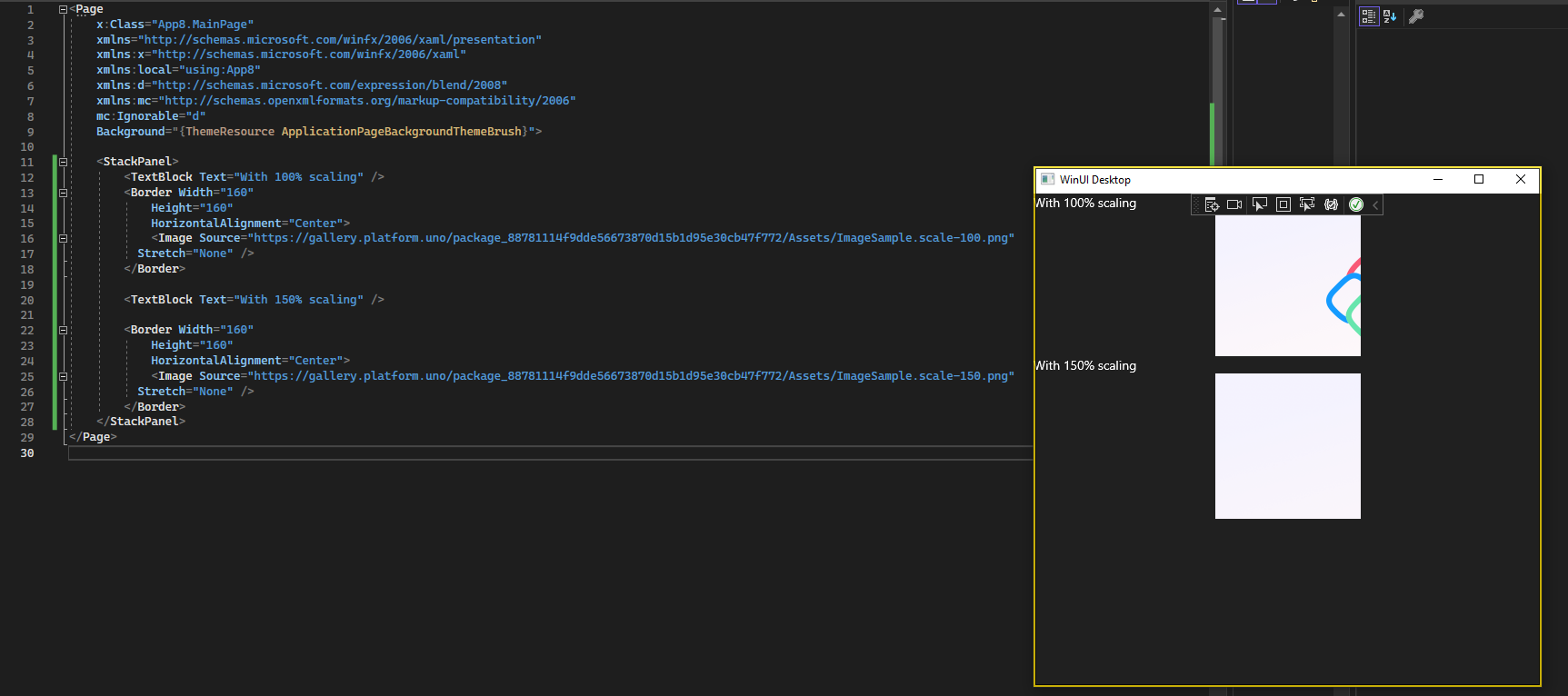 [Gallery][Wasm] Image- For 'Stretch:None' section Uno Image is not displaying when zoom in page ...
