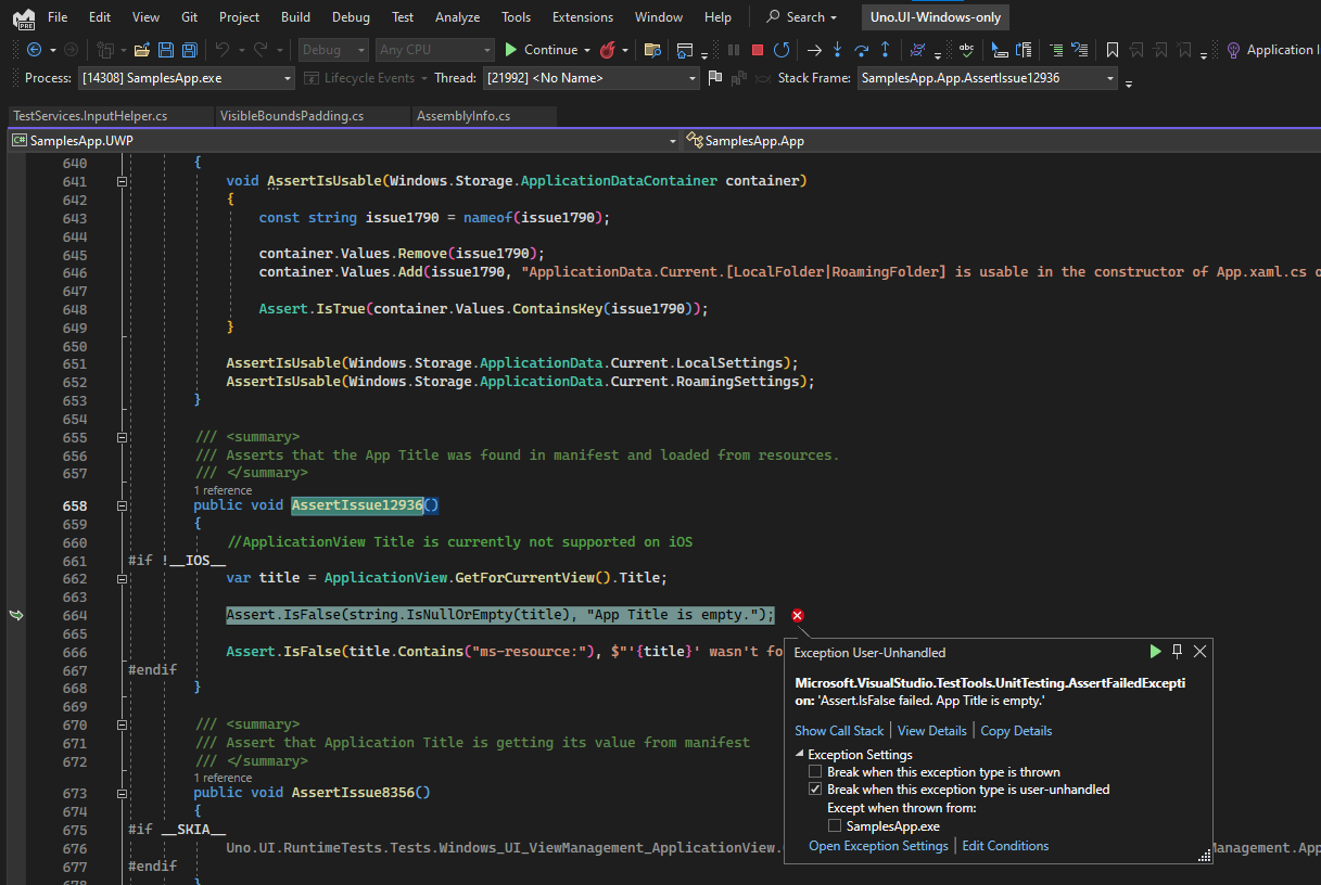 `assertissue12936` Fails On Windows · Issue 13186 · Unoplatformuno · Github 