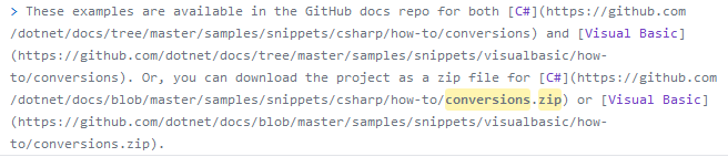 Add how-to/conversions samples to sample browser · Issue #18399 · dotnet/docs · GitHub