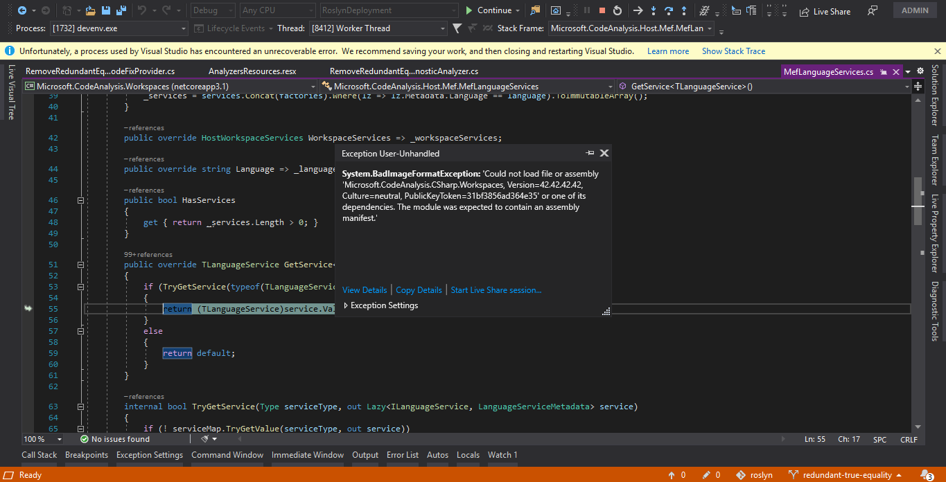 BadImageFormatException when running RoslynDeployment · Issue #47485 · dotnet/roslyn · GitHub