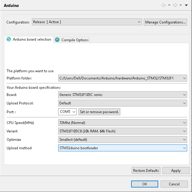 Failed to run the Upload recipe · Issue #330 · rogerclarkmelbourne/Arduino_STM32 · GitHub