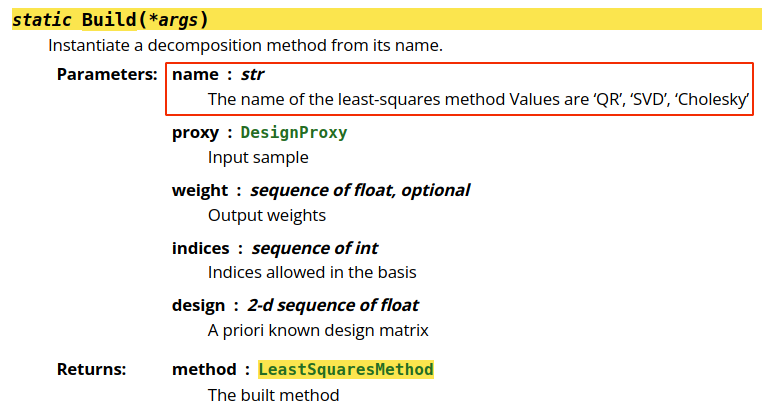 The LeastSquaresMethod.Build() function has doc issues · Issue #2289 · openturns/openturns · GitHub