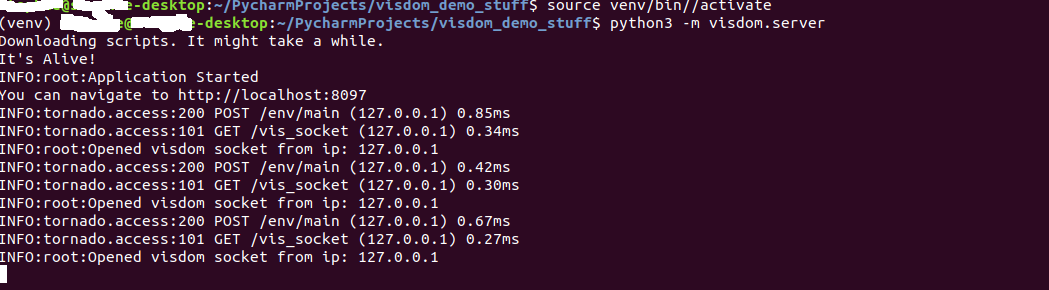 Run visdom from Pycharm via run configuration and from Terminal doesn't work · Issue #541 ...