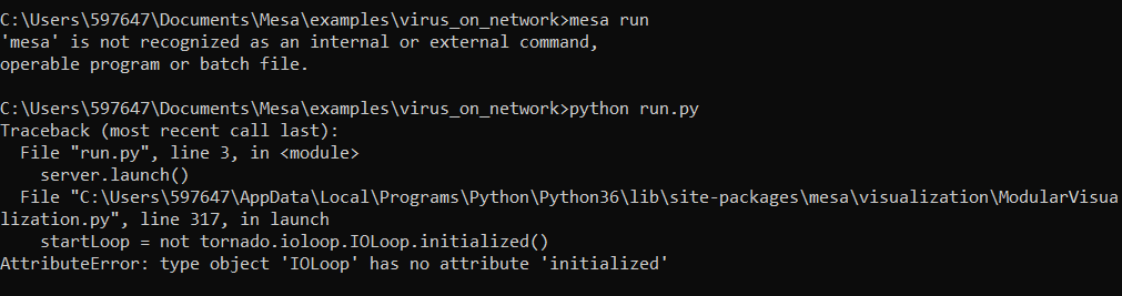 Issues with Running Examples · Issue #552 · projectmesa/mesa · GitHub